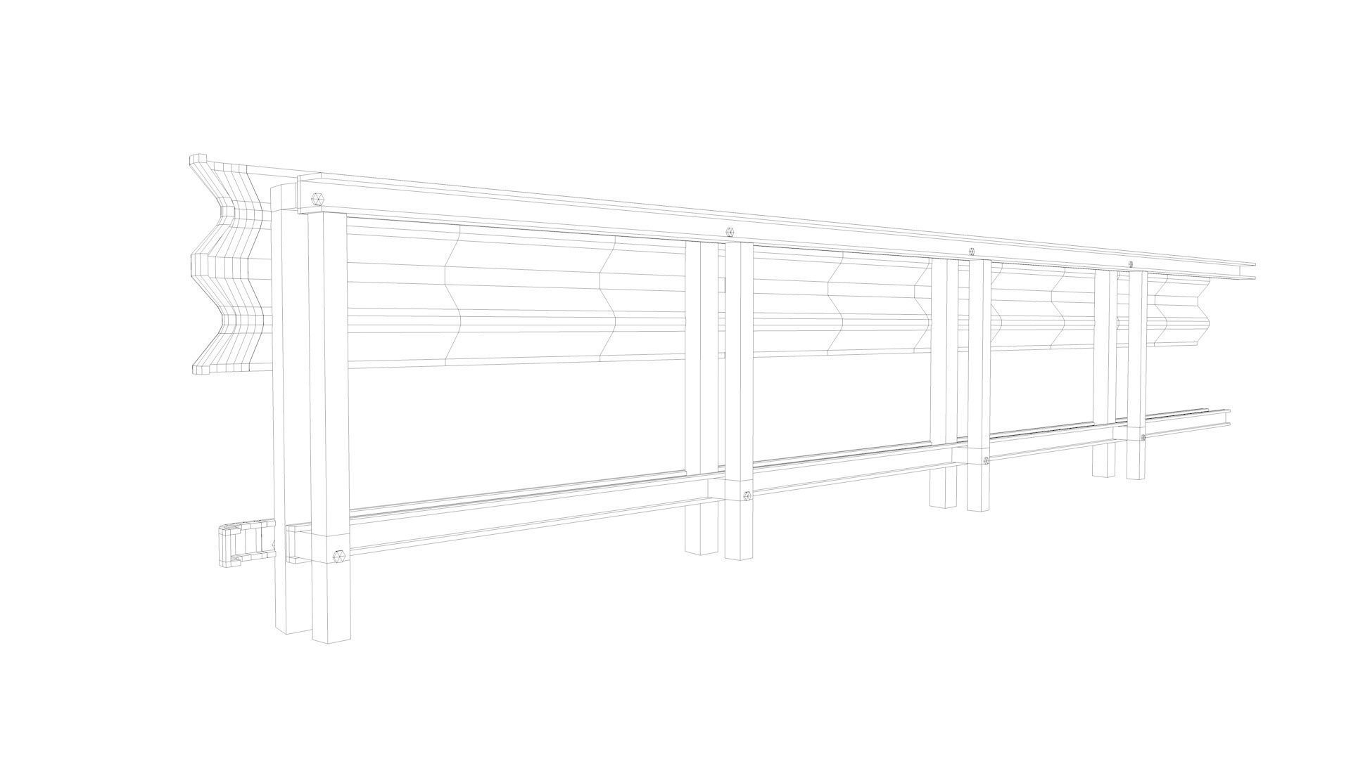 Guardrail metal railing 3D model | CGTrader