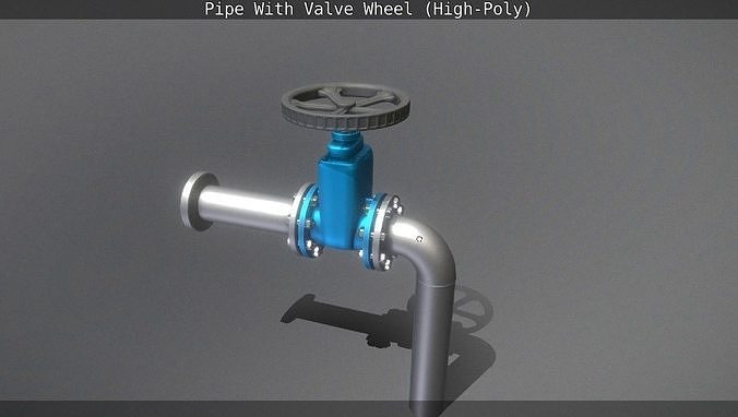 Pipe With Valve Wheel High-Poly 3D model animated | CGTrader