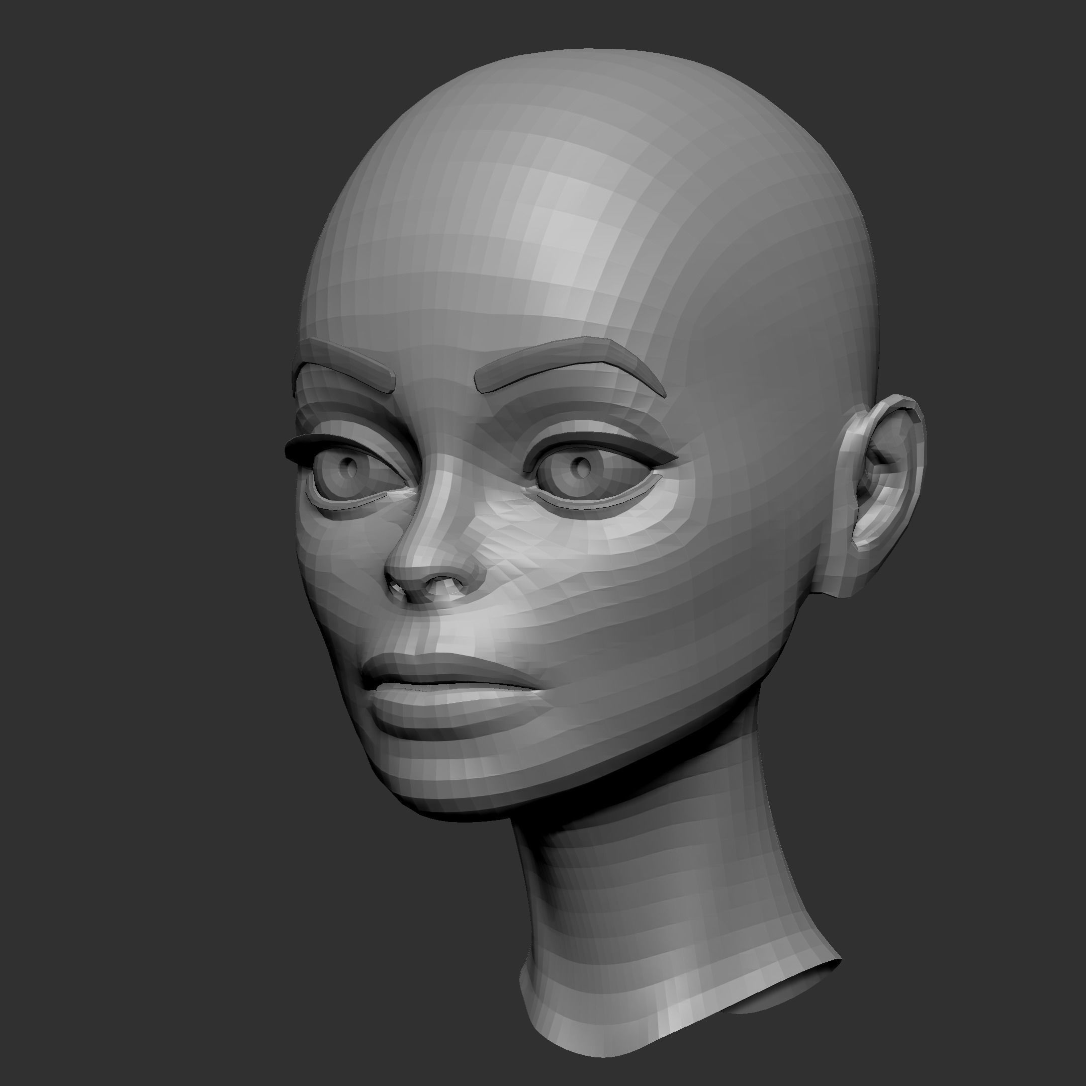 3D model Stylized Female Head VR / AR / low-poly | CGTrader