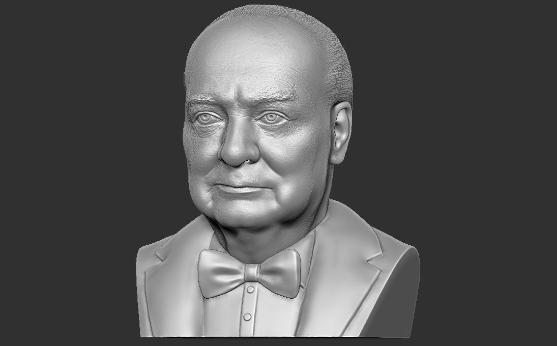 Winston Churchill bust 3D printing ready stl obj formats 3D model 3D ...