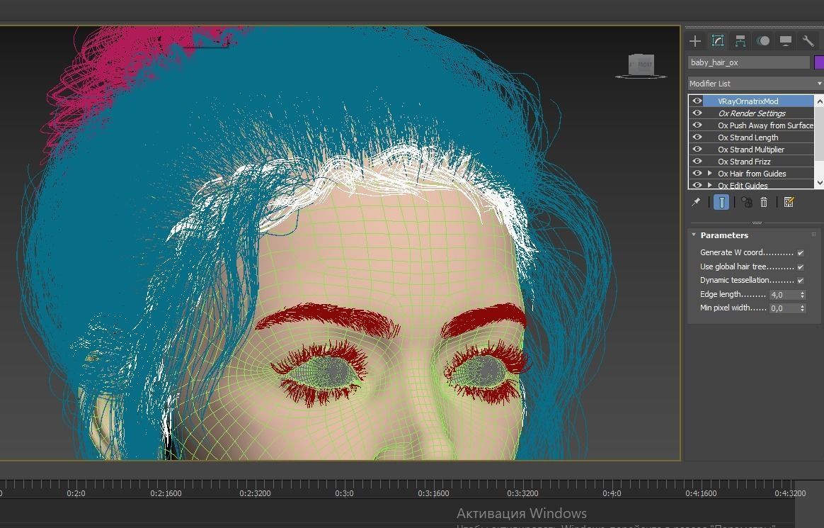 Female realistic hairstyle Ornatrix Alembic Hair Groom Plugin 3D model ...