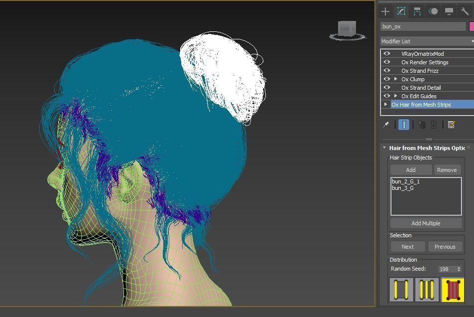 Female realistic hairstyle Ornatrix Alembic Hair Groom Plugin 3D model ...