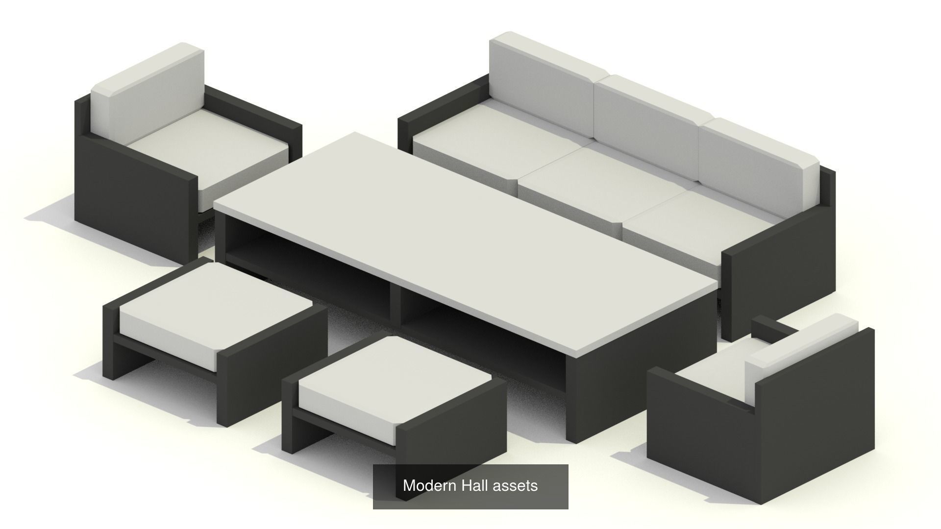 3D Model Collection Minimalist low poly home interior assets VR / AR ...