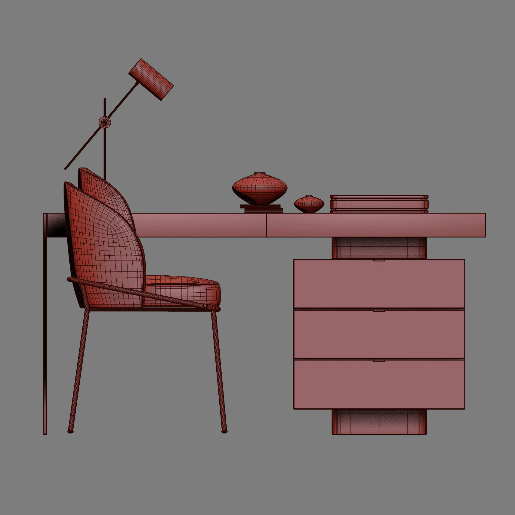 Minotti Carson desk set 3D model | CGTrader