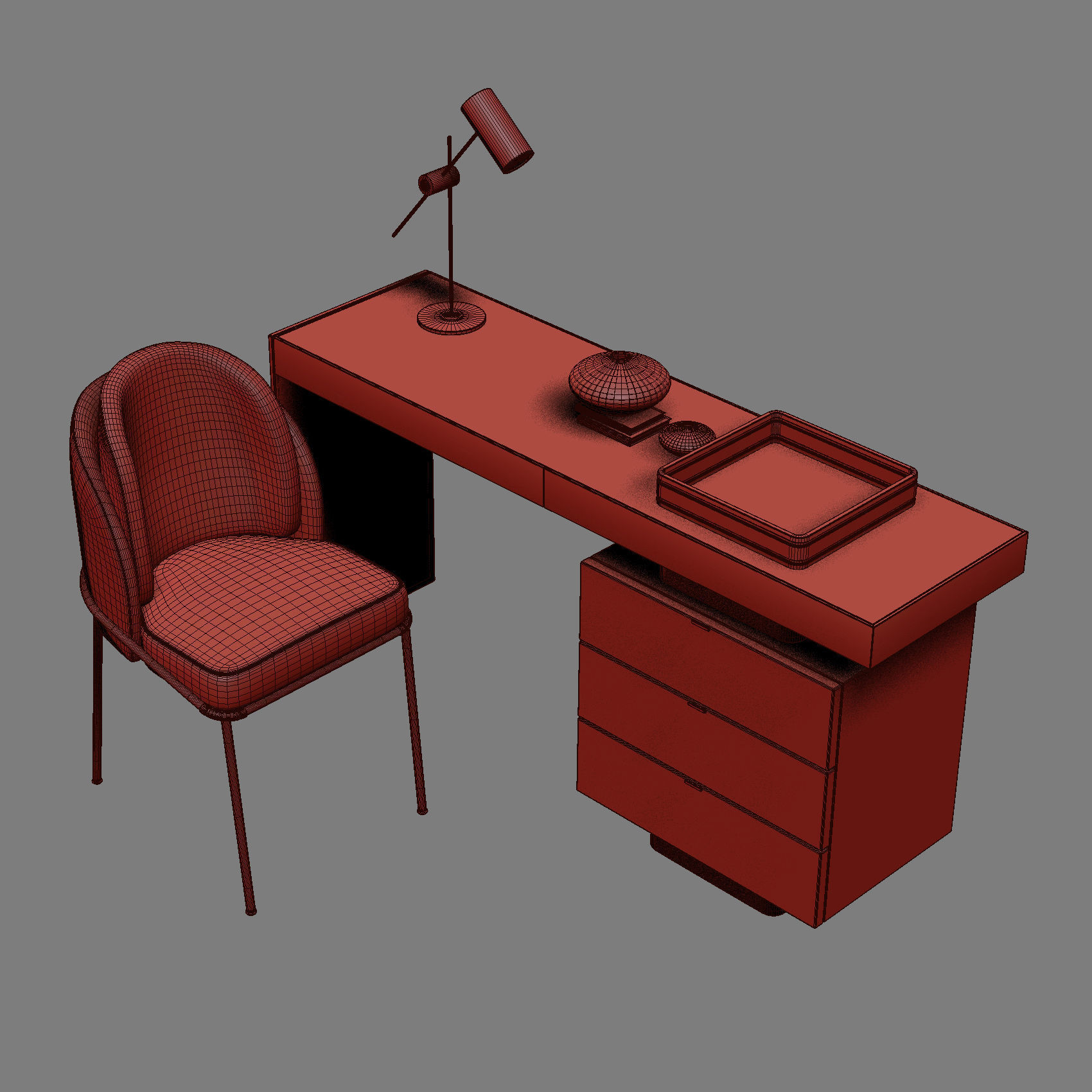 Minotti Carson desk set 3D model | CGTrader