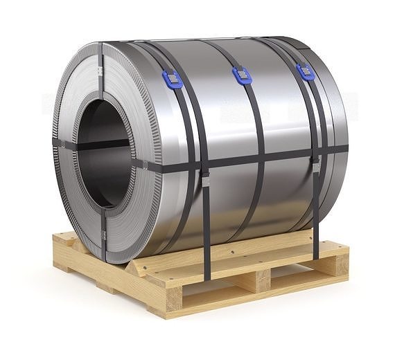 Steel Coil and Wooden Pallet 3D model | CGTrader