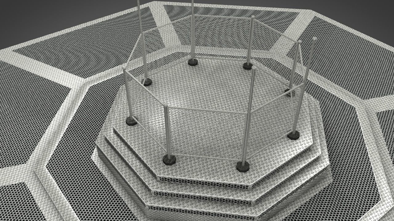 3D model Futuristic MMA Combat Cage VR / AR / low-poly | CGTrader