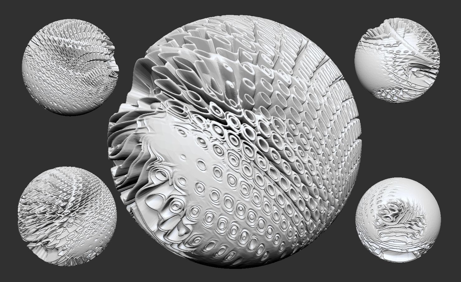 9 Spherical Harmonics Mathematical Sphere Fractals 3D model | CGTrader
