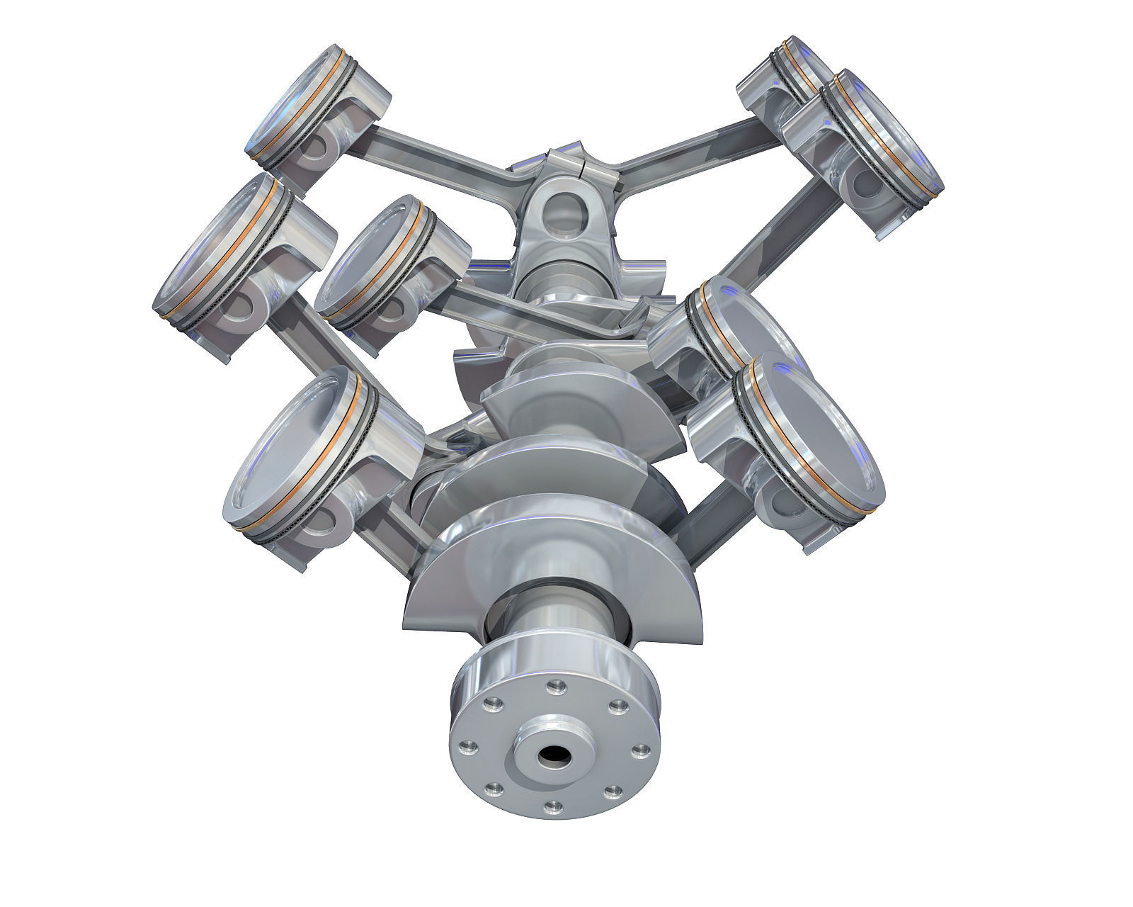 Animated V8 Engine Cylinders 3D model animated rigged | CGTrader