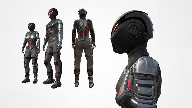 3D model Sci-fi suit AC-2 modular pack VR / AR / low-poly | CGTrader