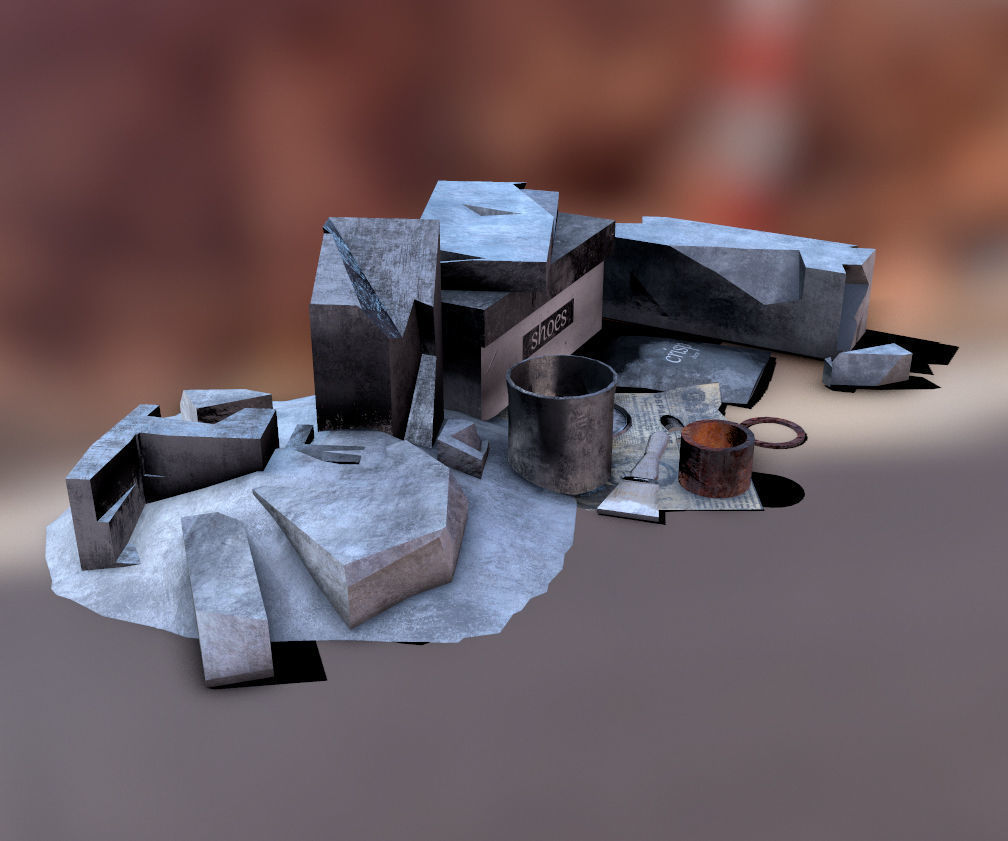 3D model Garbage LOW-POLY PBR VR / AR / low-poly | CGTrader