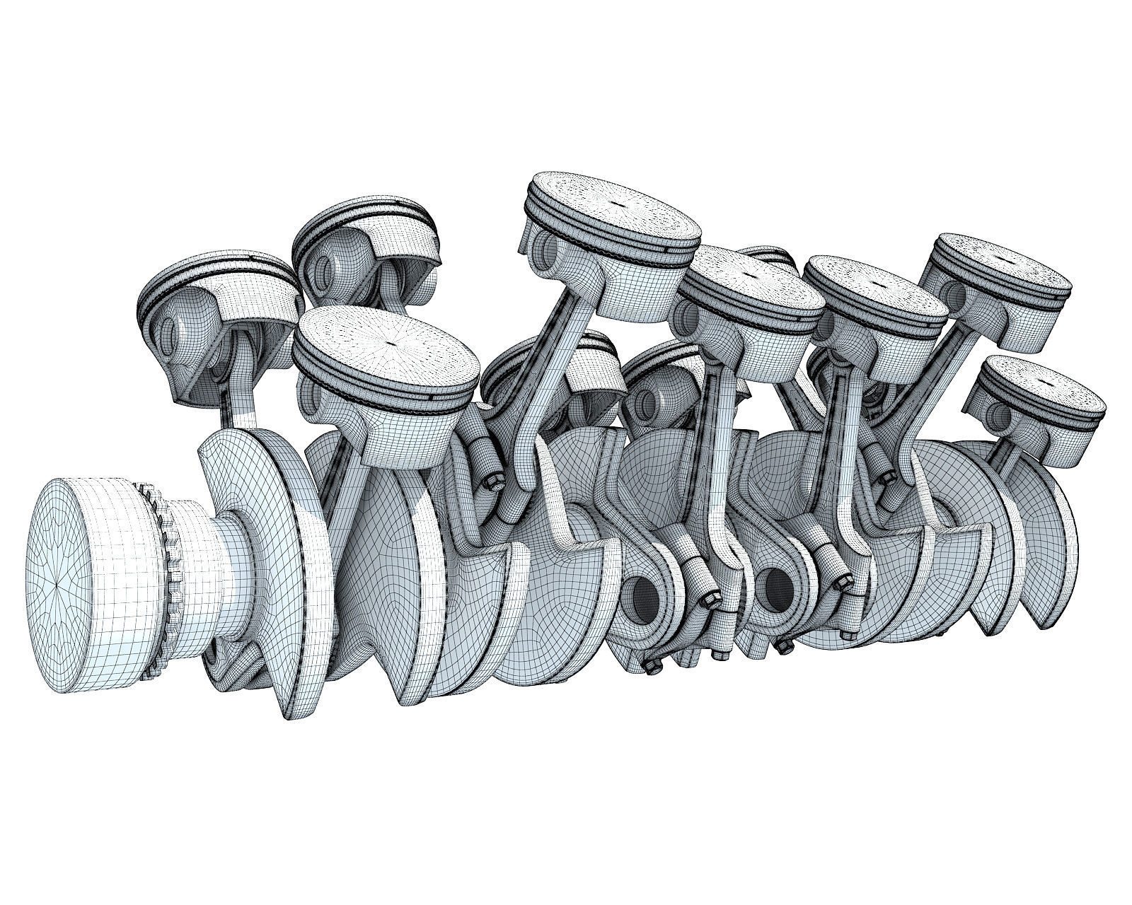 Animated V12 Engine Cylinders 3D model animated rigged | CGTrader