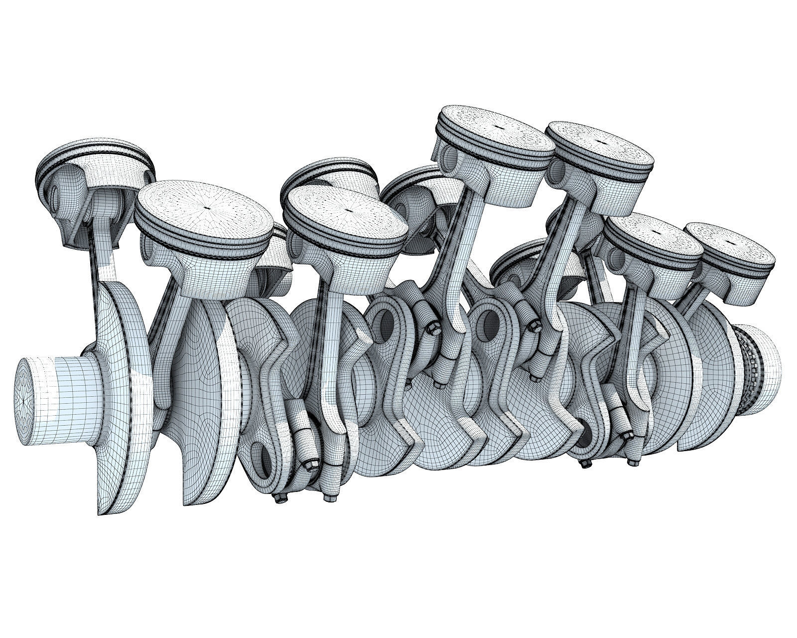 Animated V12 Engine Cylinders 3D model animated rigged | CGTrader