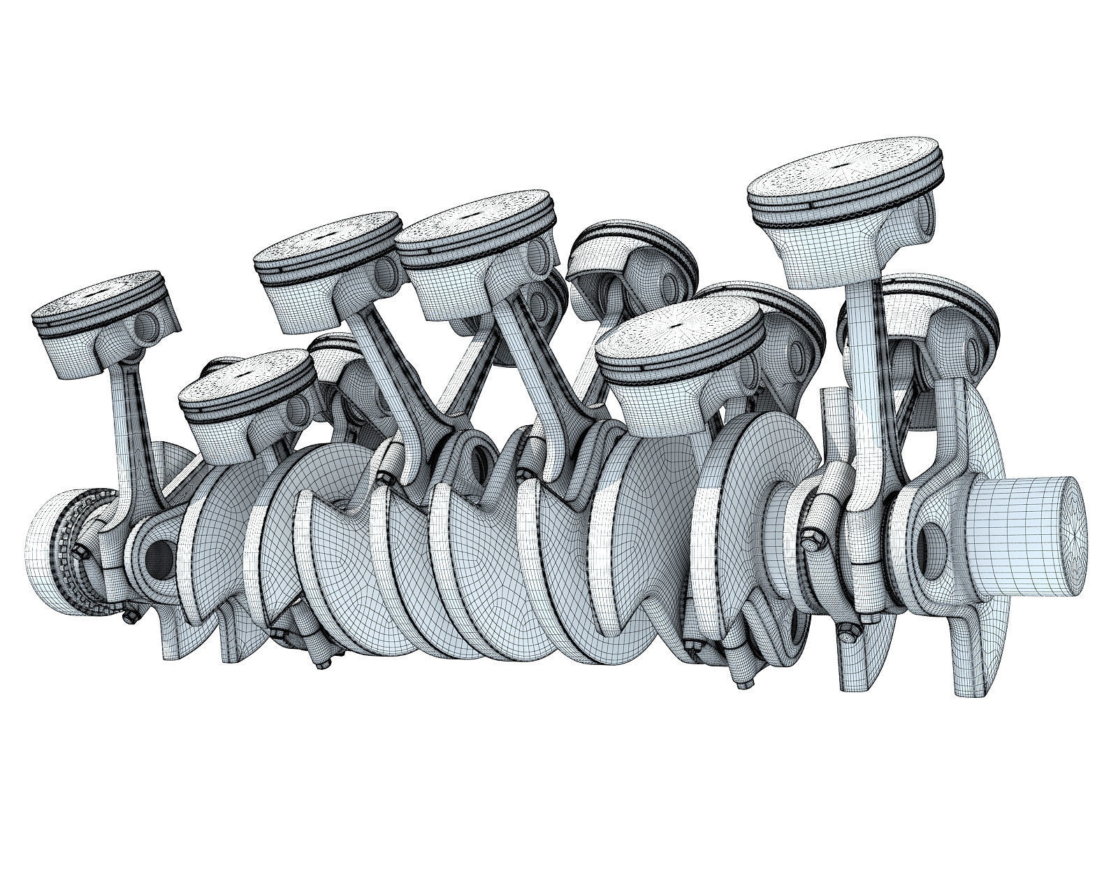 Animated V12 Engine Cylinders 3D model animated rigged | CGTrader