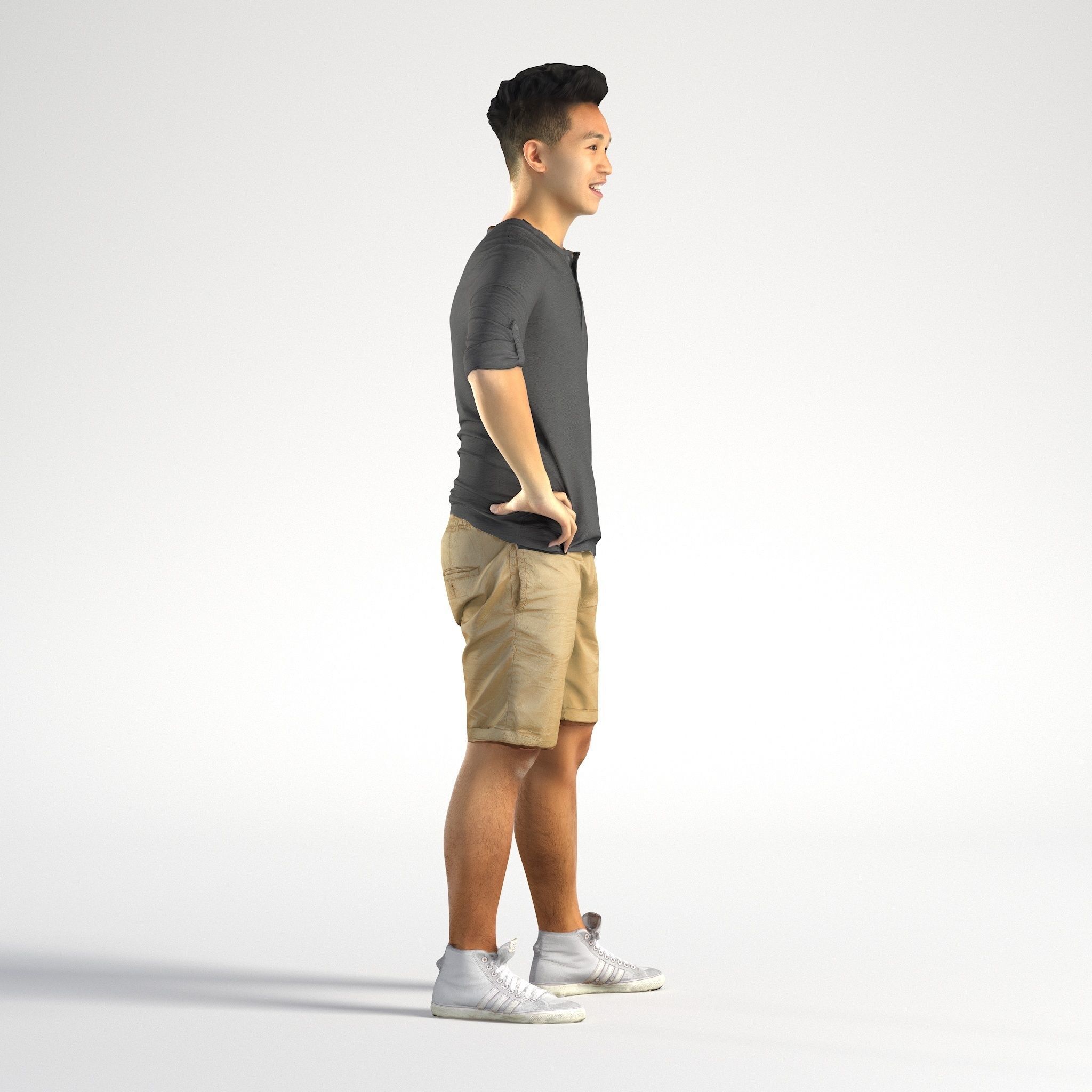 Man Asian Casual Walking Low poly Jake 004 3D model | CGTrader