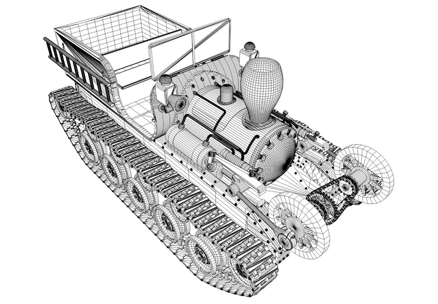 Steam tractor 3D model | CGTrader