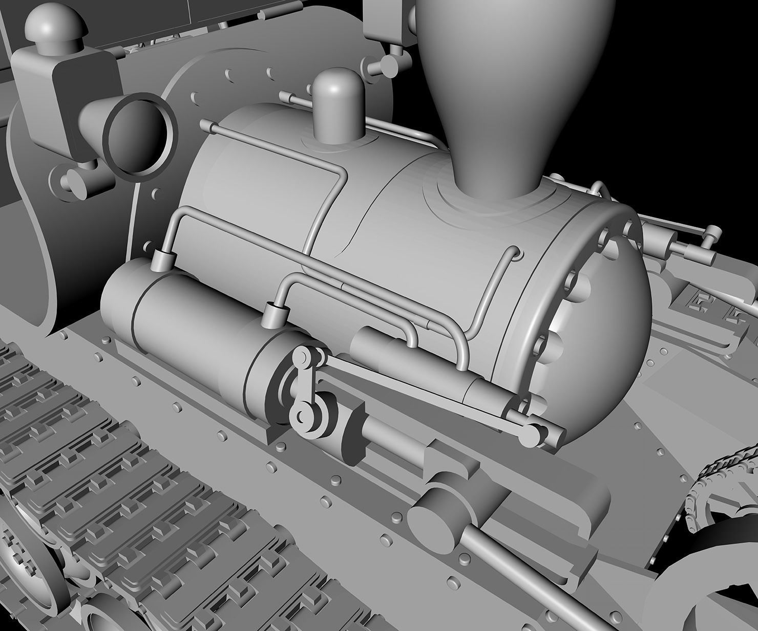 Steam tractor 3D model | CGTrader