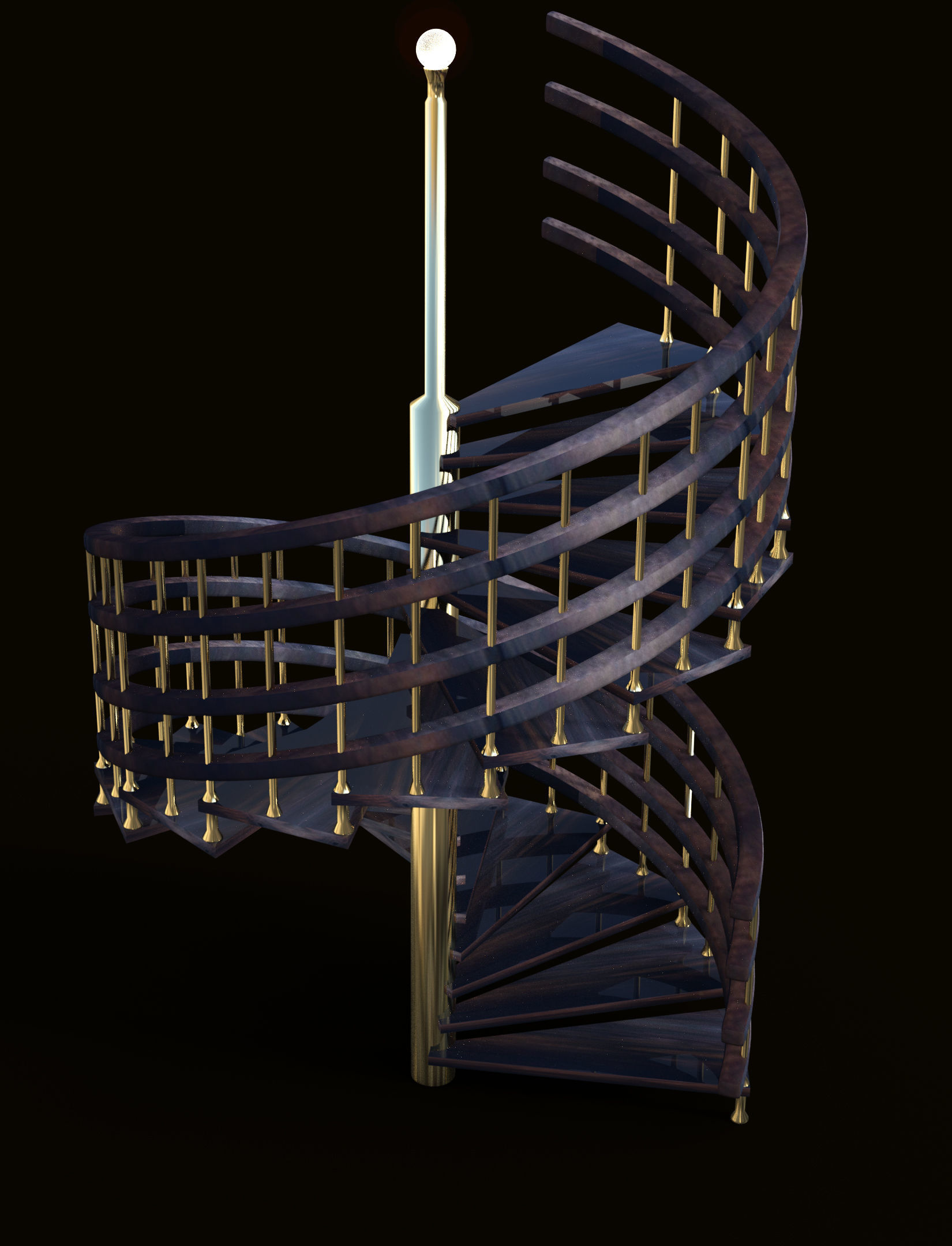 Spiral Steps free 3D model | CGTrader