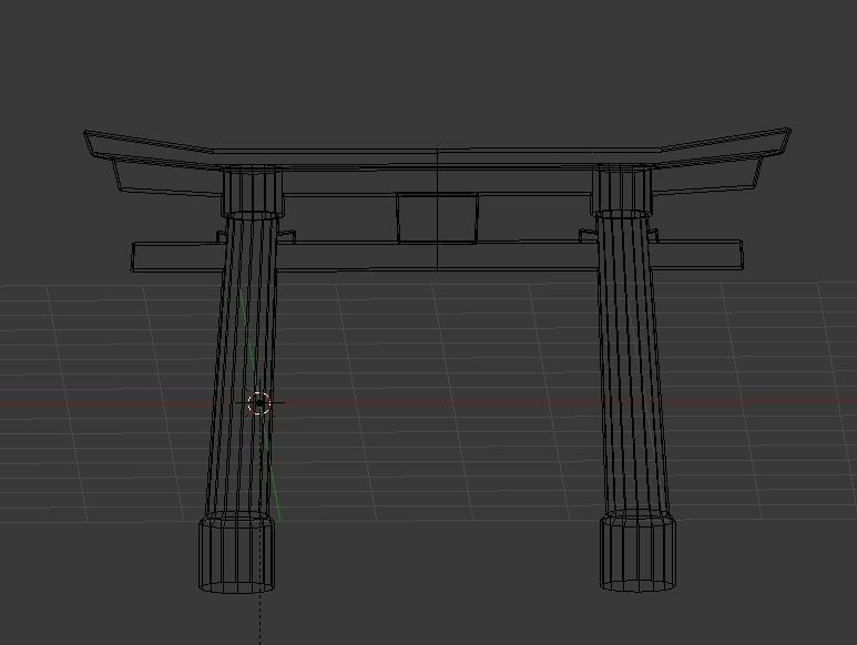 Fuji-like mountain and Toori gate free VR / AR / low-poly 3D model ...