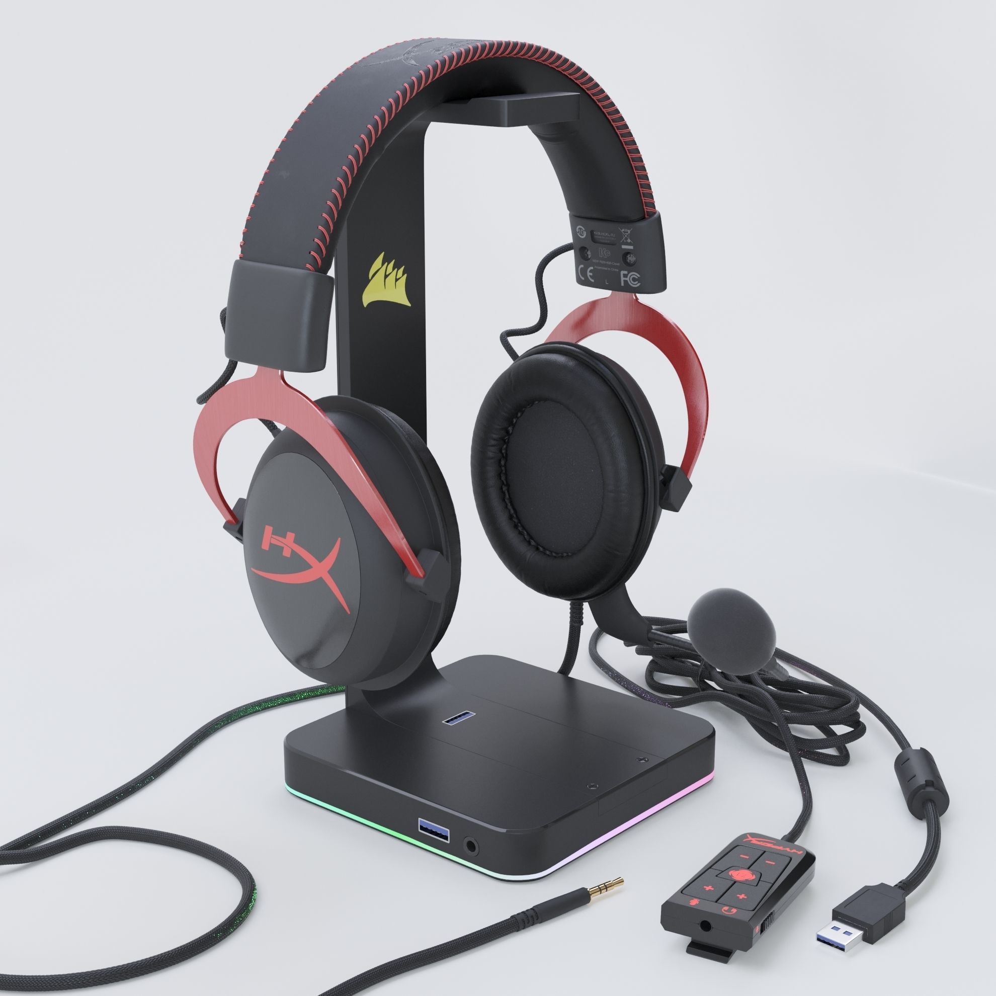Gaming headphones HyperX Cloud II Red 3D model | CGTrader