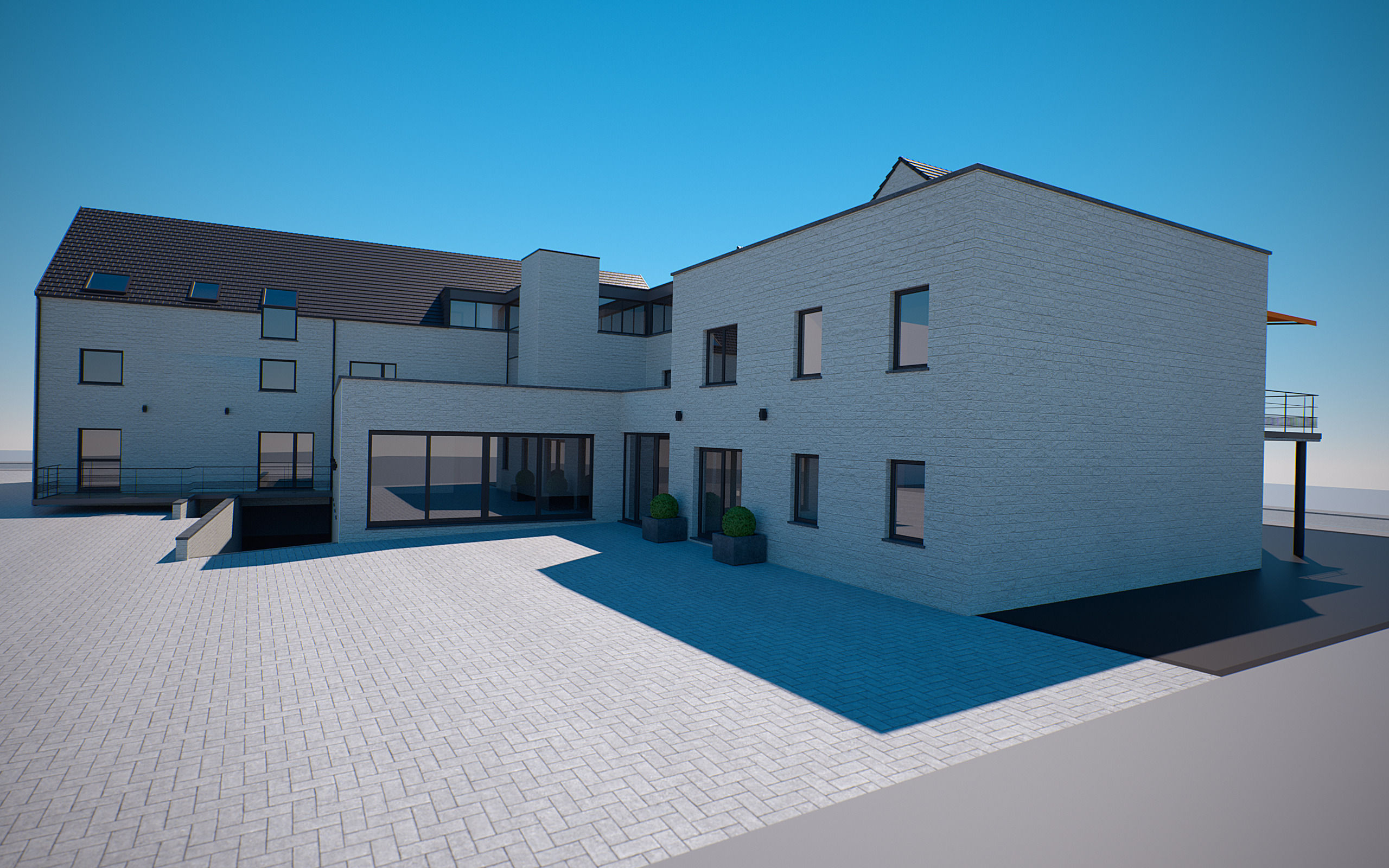 Residential corner building 3D model | CGTrader