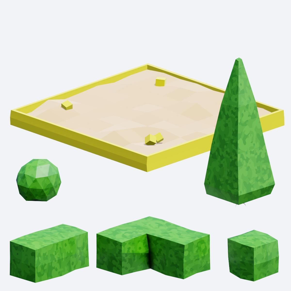 3D model Low Poly Spring People - Posed with Props VR / AR / low-poly ...