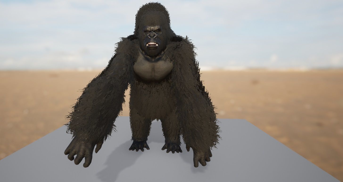 3D model Realistic Gorilla Face Rigged Game Ready VR / AR / low-poly ...