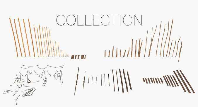 3D model Modular Wooden Stakes and Planks Asset VR / AR / low-poly ...