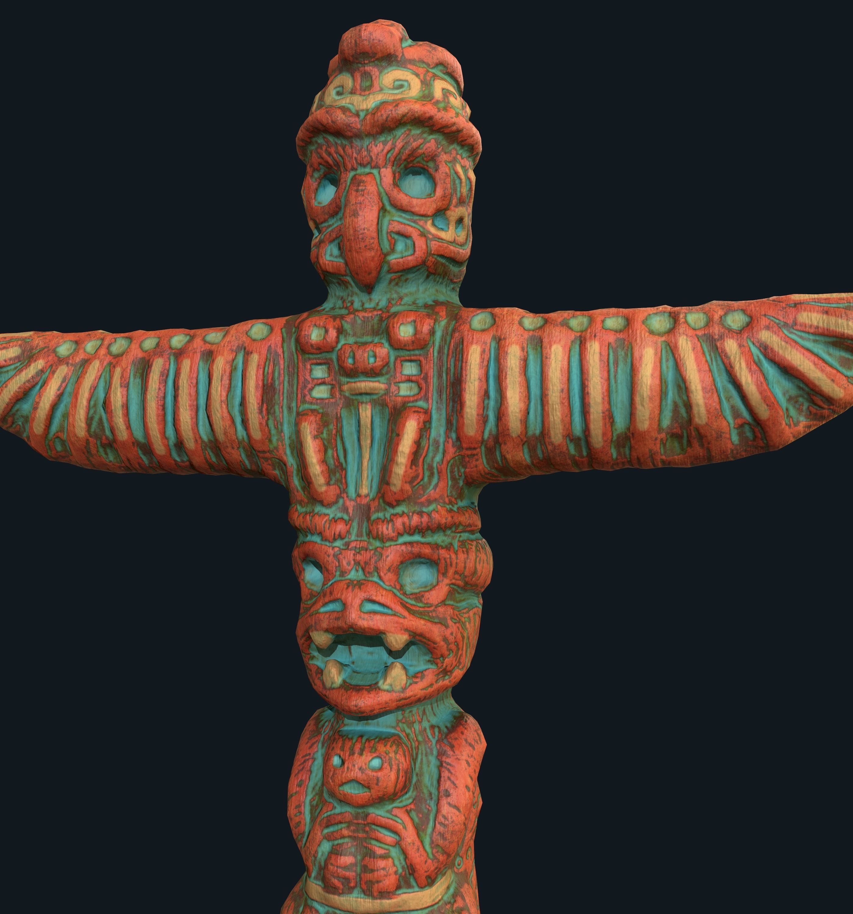 3D model Totem native american pole VR / AR / low-poly | CGTrader