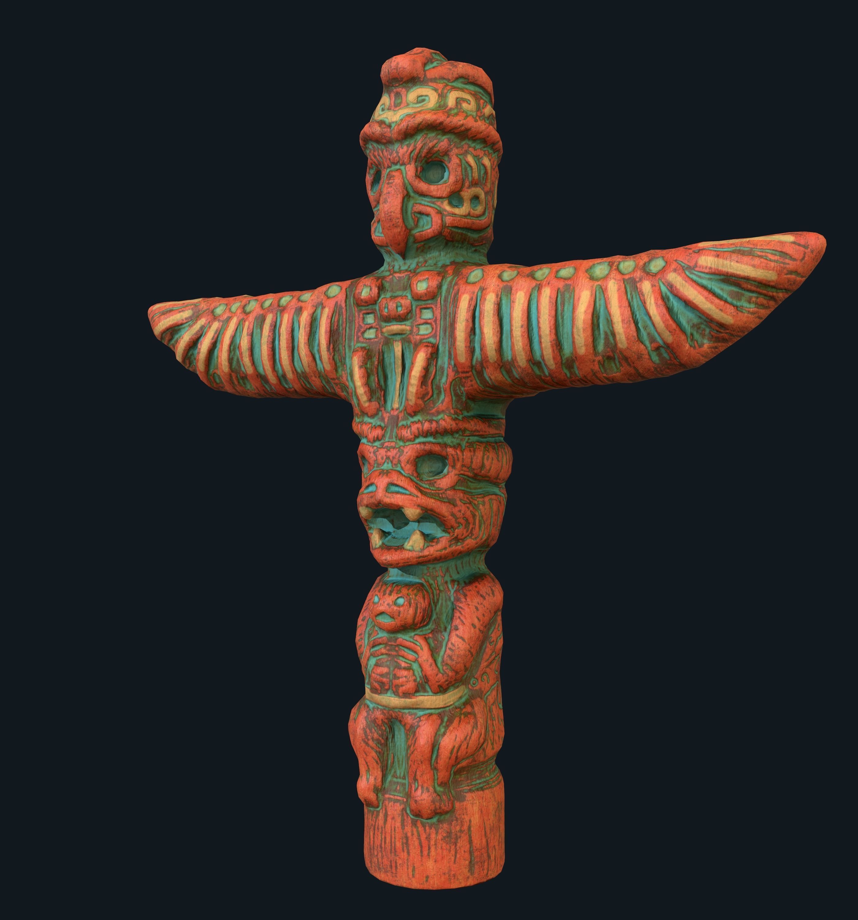 3D model Totem native american pole VR / AR / low-poly | CGTrader