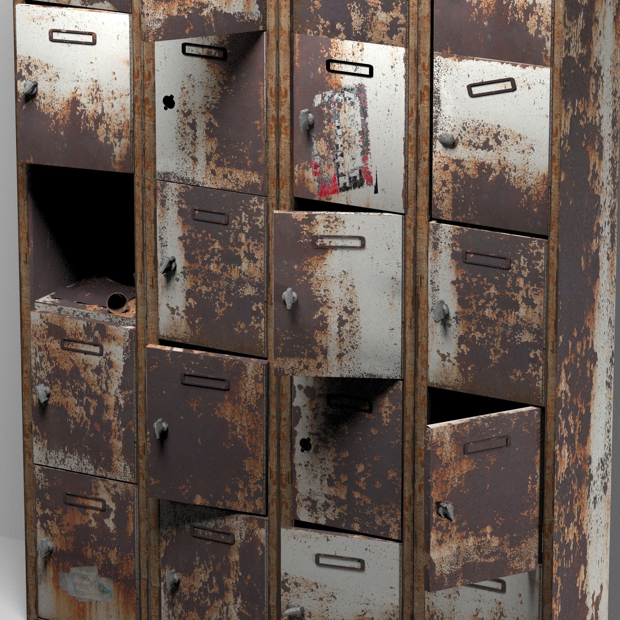 Rusty Locker Cabinet 3D model | CGTrader