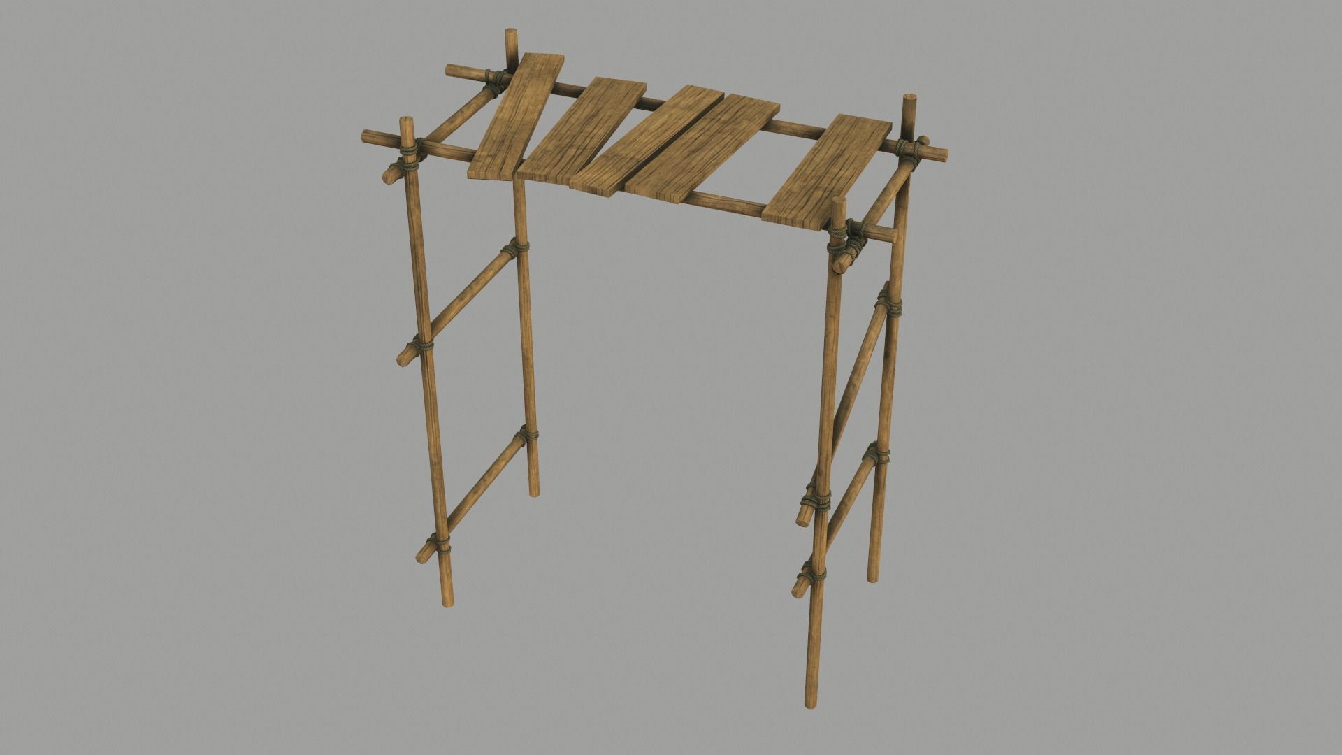 3D model Modular Wooden Scaffold PBR VR / AR / low-poly | CGTrader
