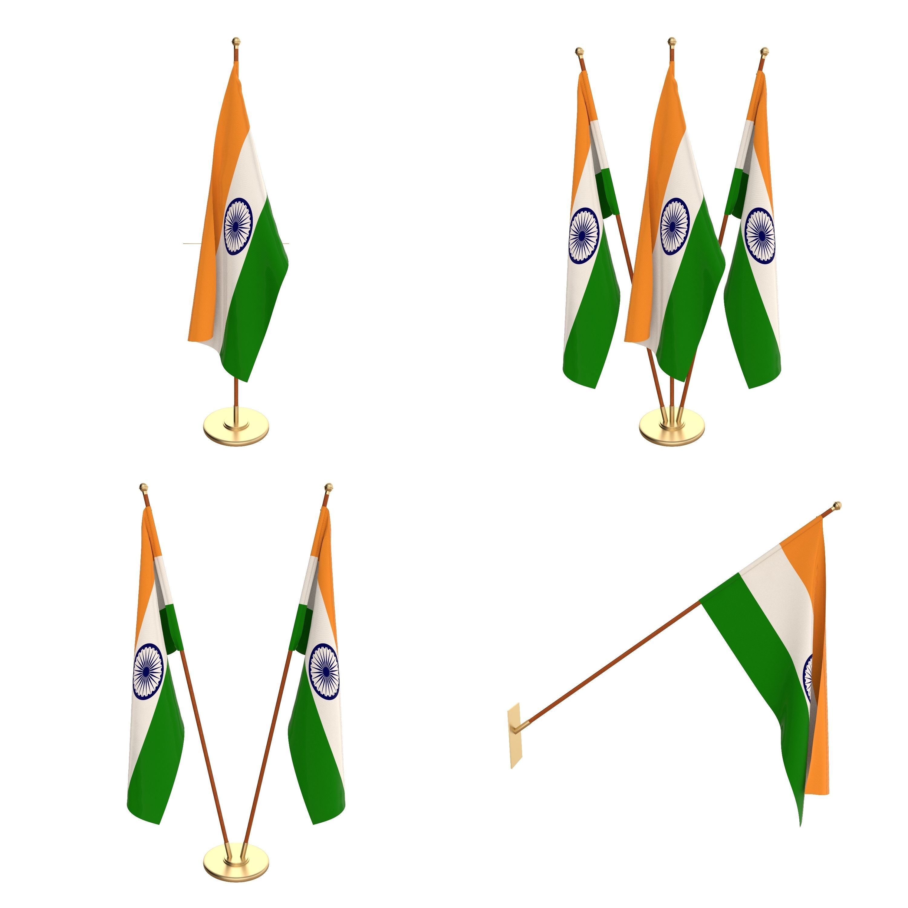 India Flag Pack 3D model | CGTrader