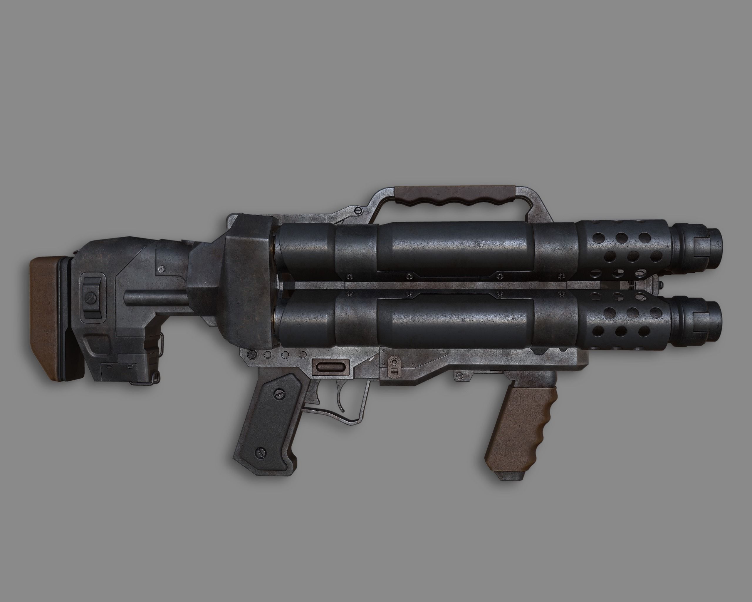 Lowpoly PBR Quad Barrel Shotgun free VR / AR / low-poly 3D model | CGTrader