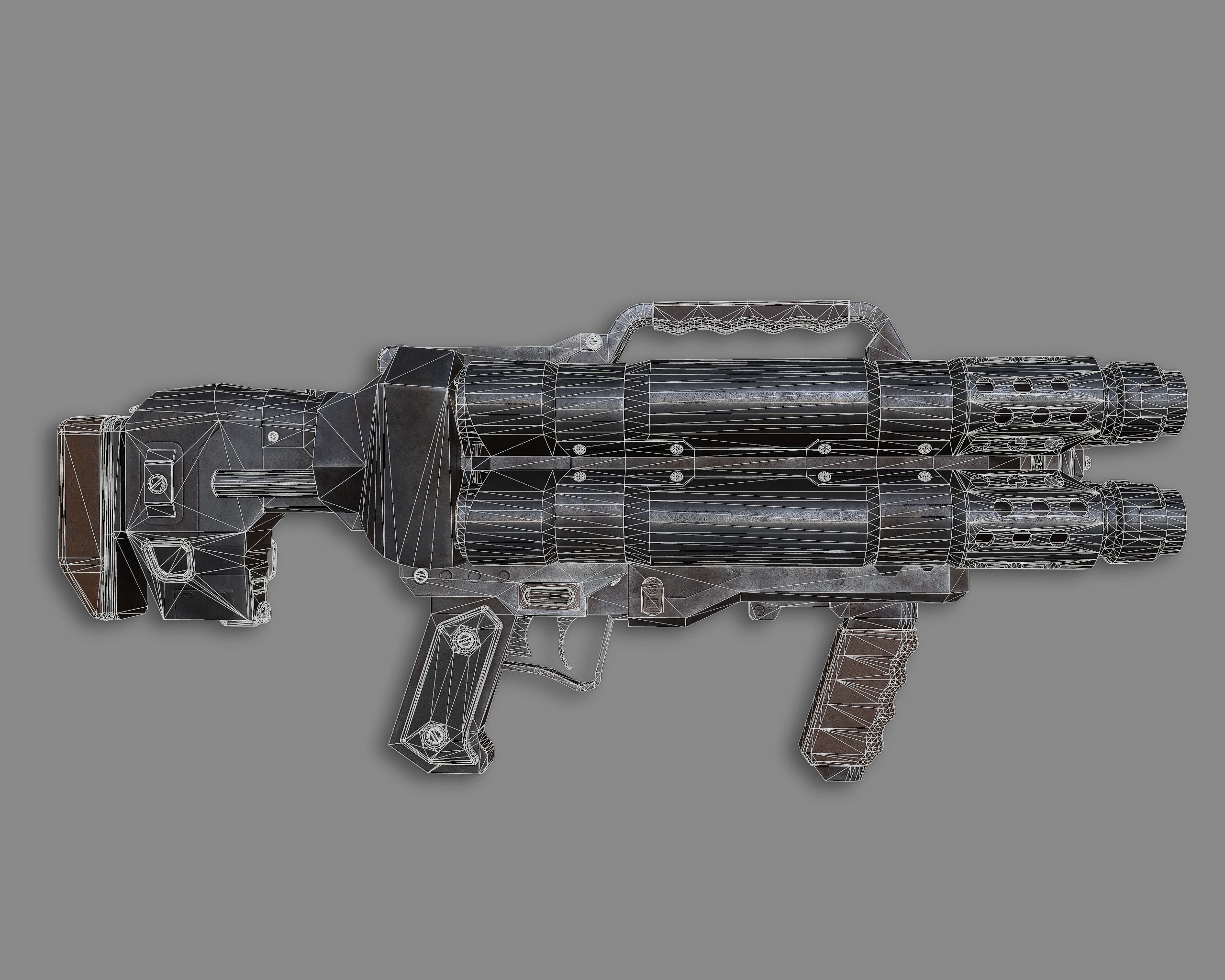 Lowpoly PBR Quad Barrel Shotgun free VR / AR / low-poly 3D model | CGTrader