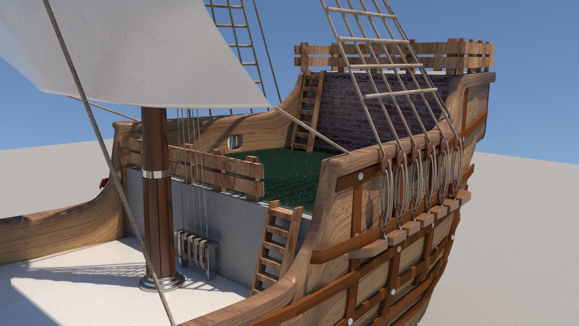 Free pirate ship remastered free 3D model | CGTrader