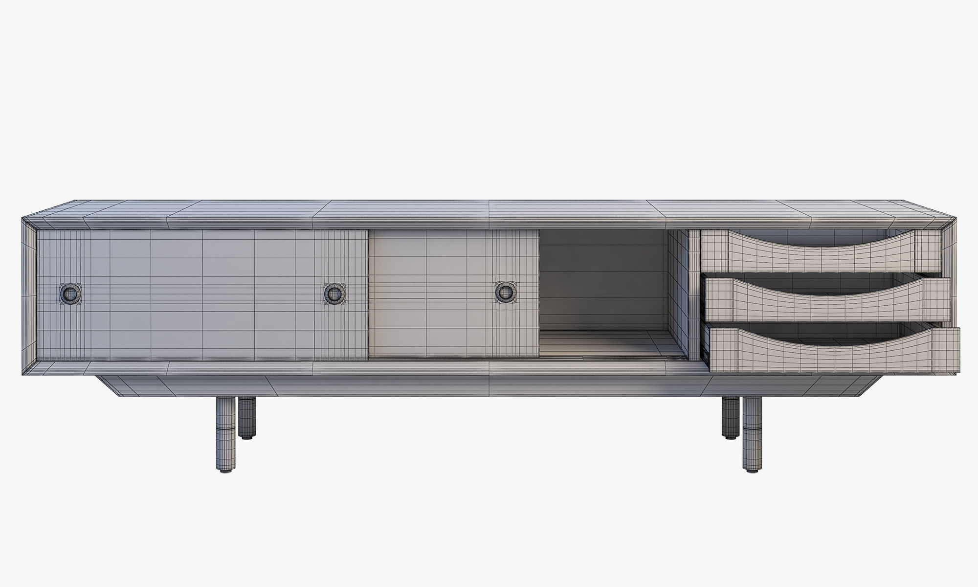 1955 TV Cabinet 3 options 3D model | CGTrader