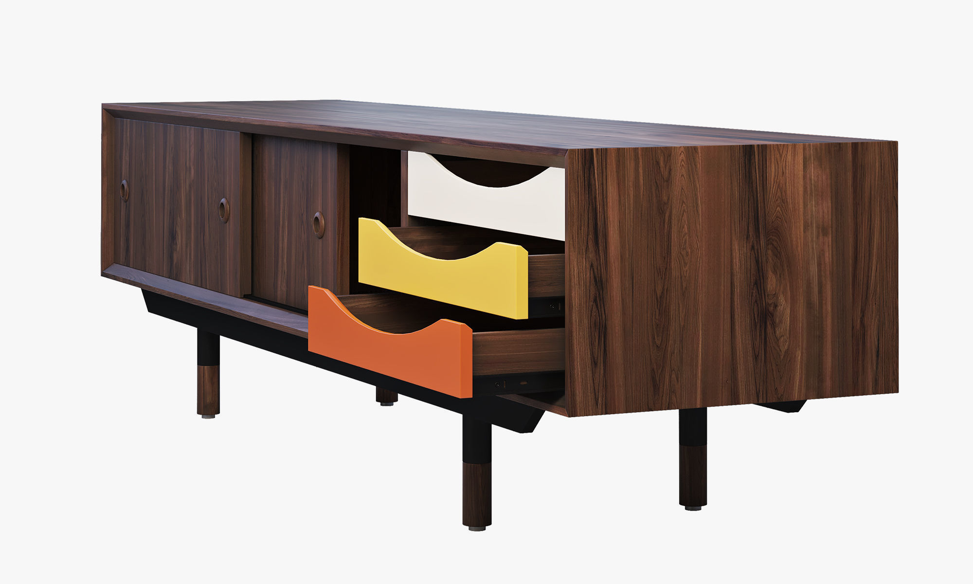 1955 TV Cabinet 3 options 3D model | CGTrader