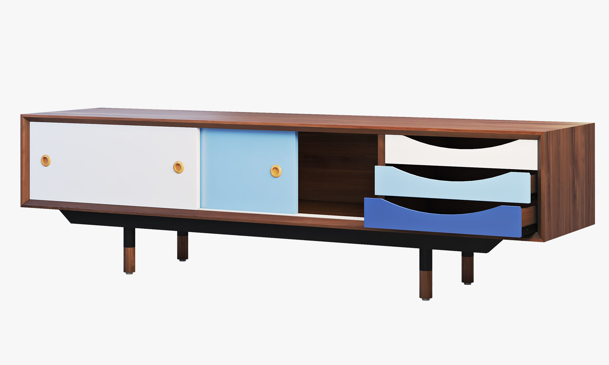 1955 TV Cabinet 3 options 3D model | CGTrader