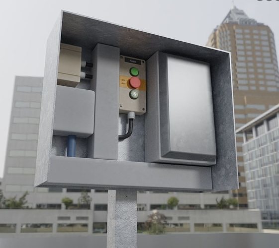 Sludge Pump Control Panel - Schlammpumpen Bedienfeld 3 High-Poly 3D ...