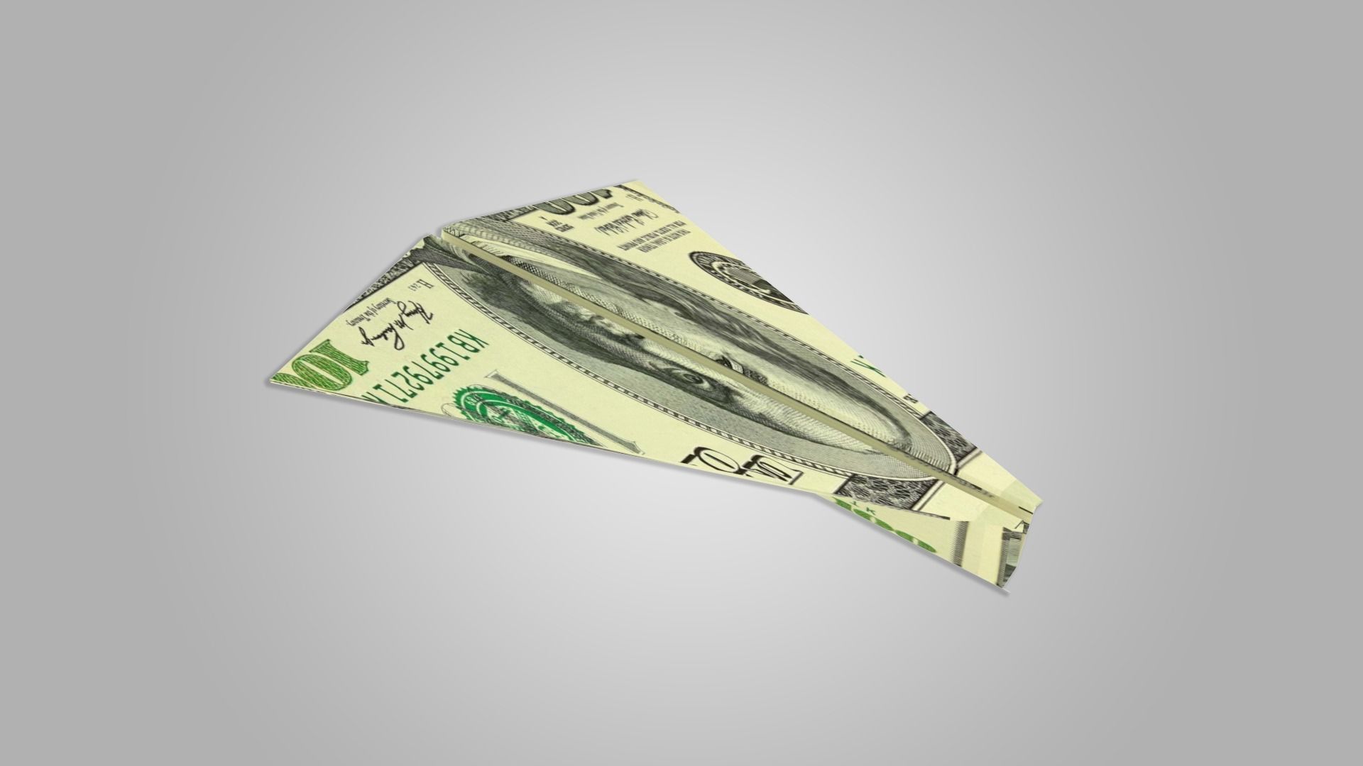 dollar-paper-plane origami paper airplane 3D model | CGTrader
