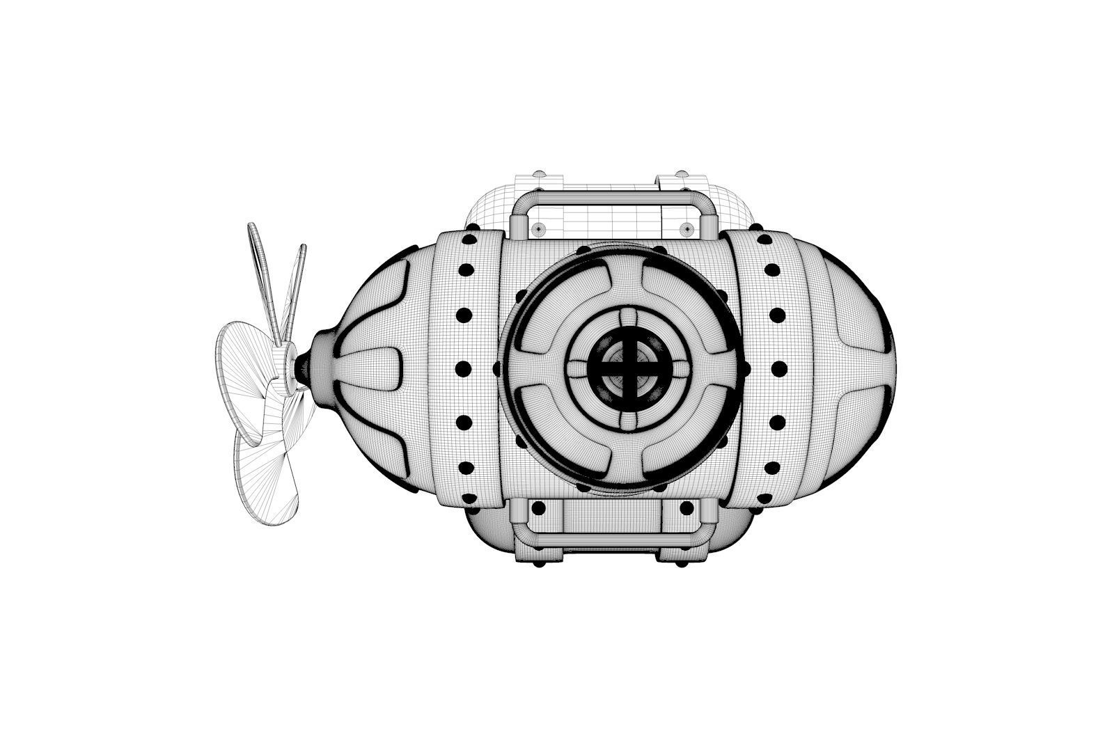Cartoon Submarine 3D model animated | CGTrader