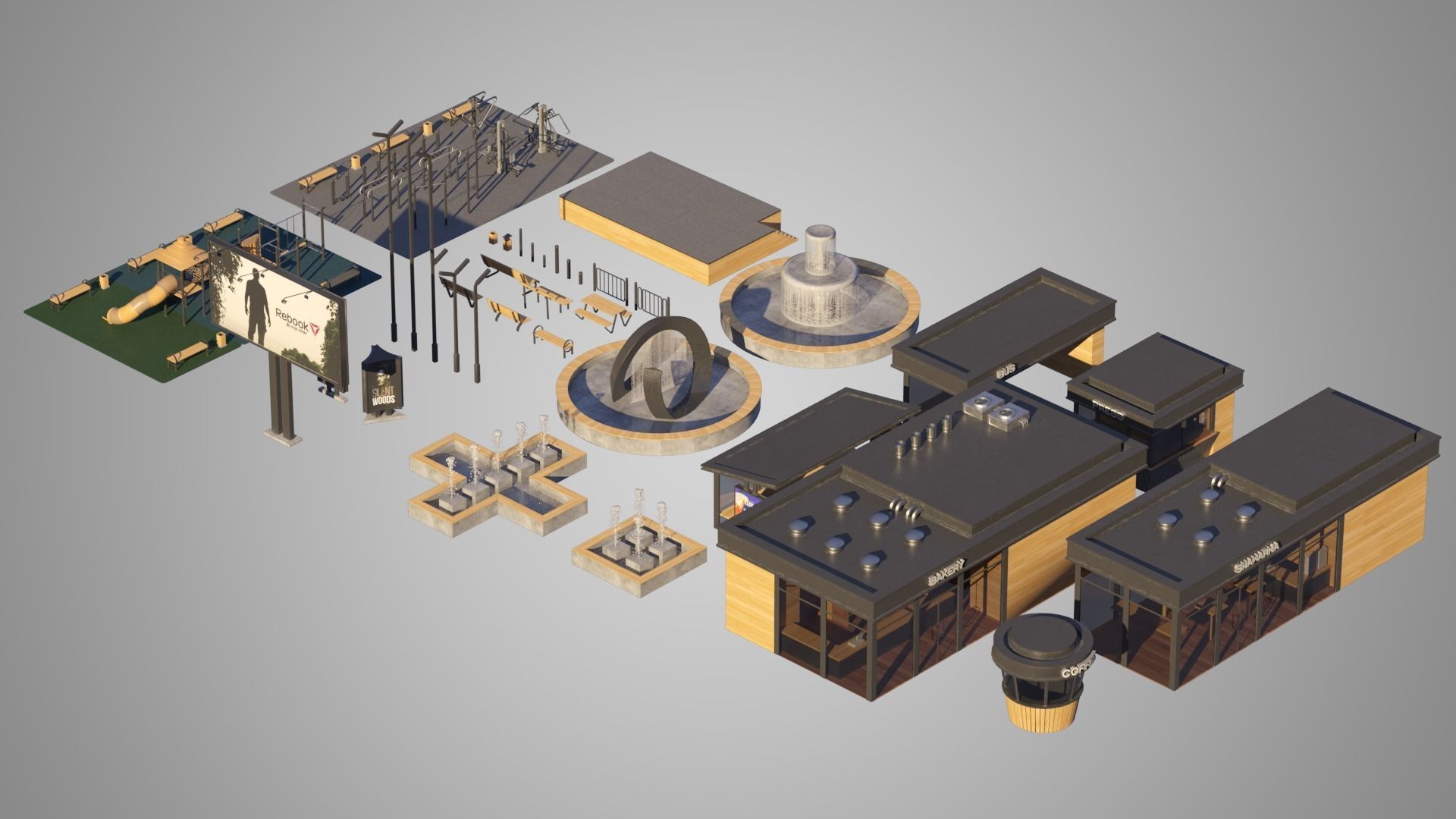 Exterior elements 3D model | CGTrader