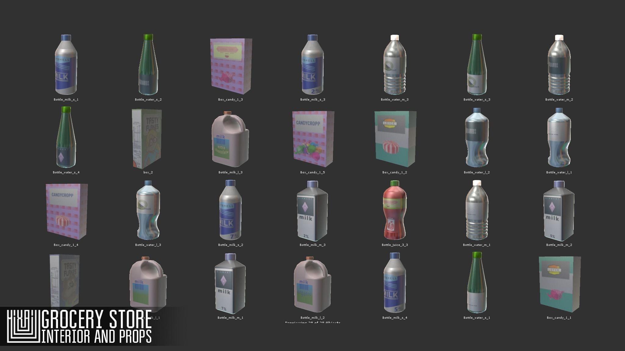 3D model Grocery store - interior and props VR / AR / low-poly | CGTrader