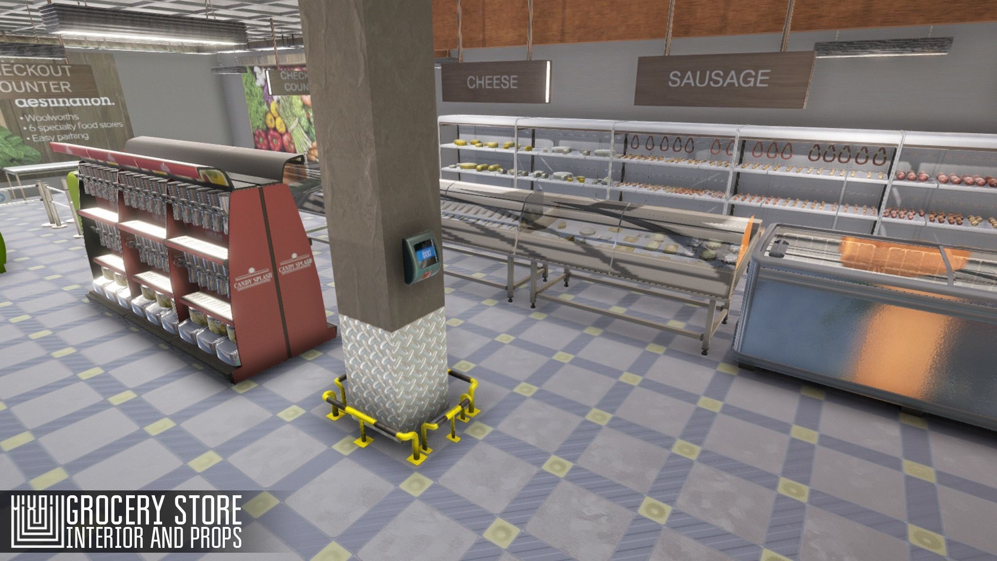 3D model Grocery store - interior and props VR / AR / low-poly | CGTrader