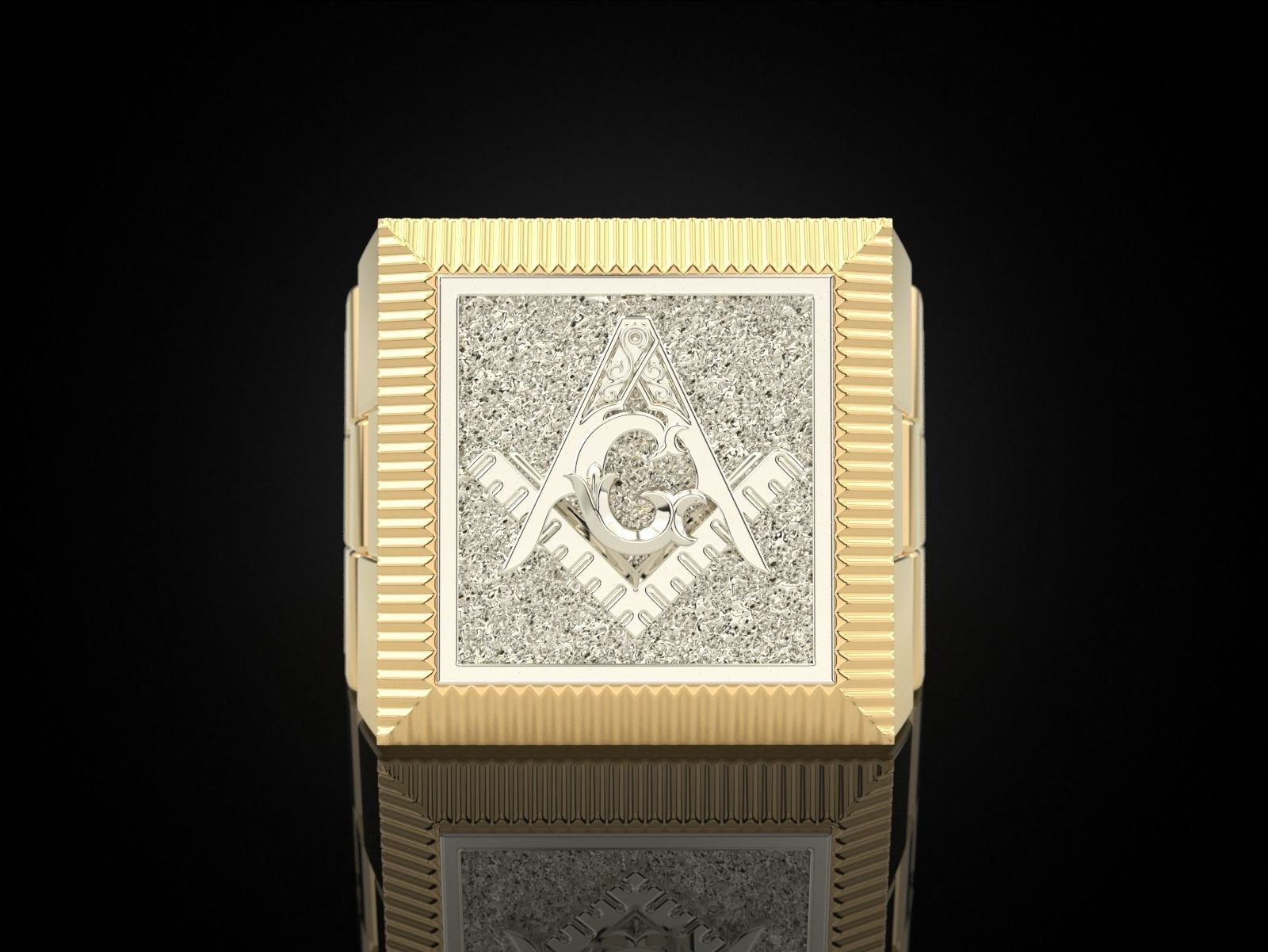 Mason Men ring 3 3D model 3D printable | CGTrader