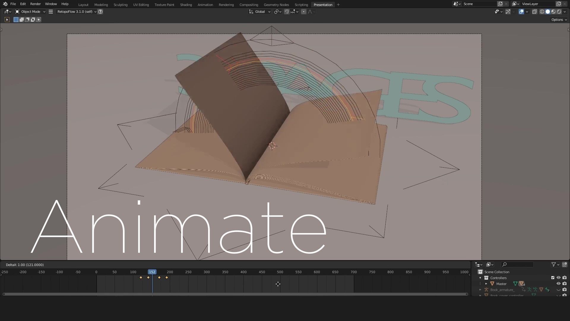 Book 3D Model UVs Rigged Animated Beginner Friendly for Blender 3D ...