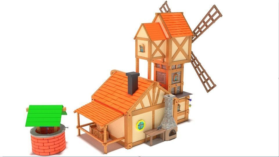 3D model Cartoon Windmill VR / AR / low-poly | CGTrader