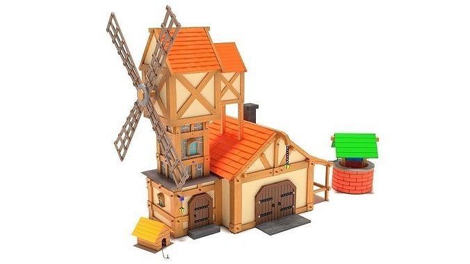 3D model Cartoon Windmill VR / AR / low-poly | CGTrader