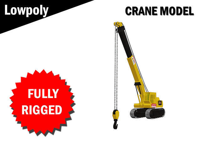 3D model Crane Model Fully RIgged VR / AR / low-poly rigged | CGTrader